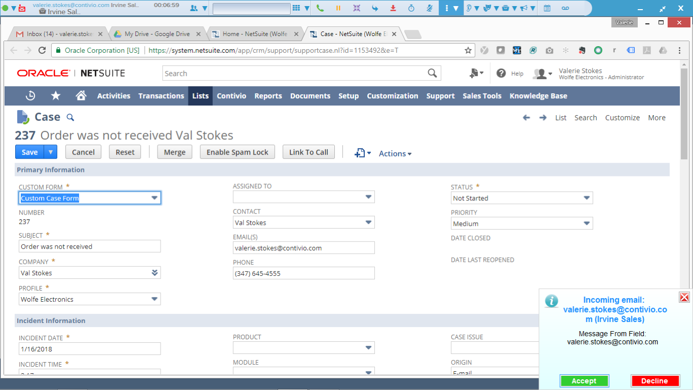 Tracking emails in your call center using NetSuite case management